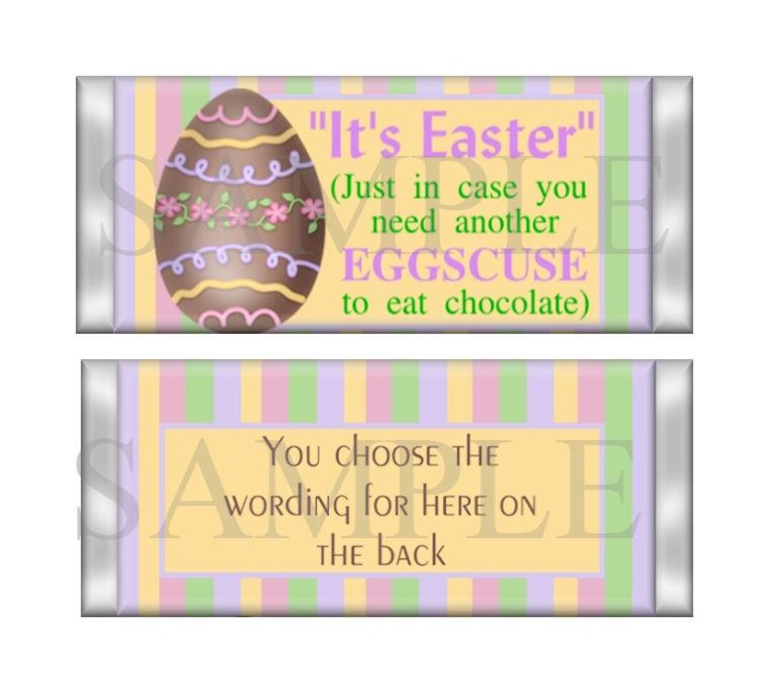 Candy Bar Wrappers - Wrapper Set - Easter Eggscuse for Chocolate ...