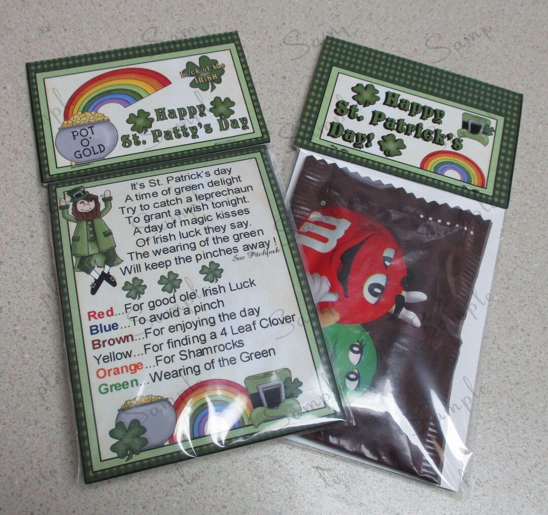 St. Patrick's Day Fun Size M&m®'s Packet Sets (toppers, Inserts, and ...