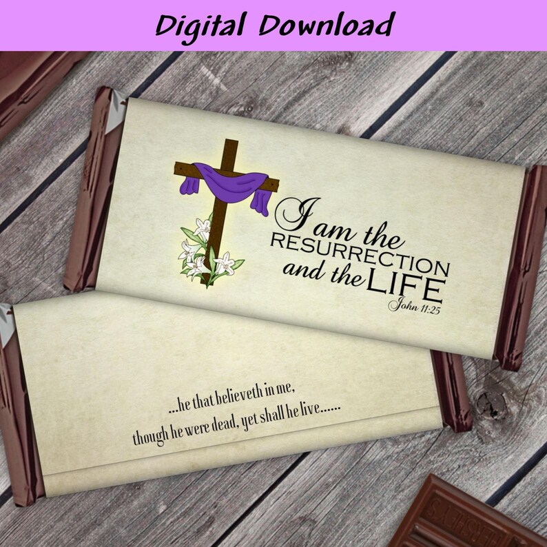 Resurrection, Easter, Design #2, Printable Candy Bar Wrappers, Instant ...