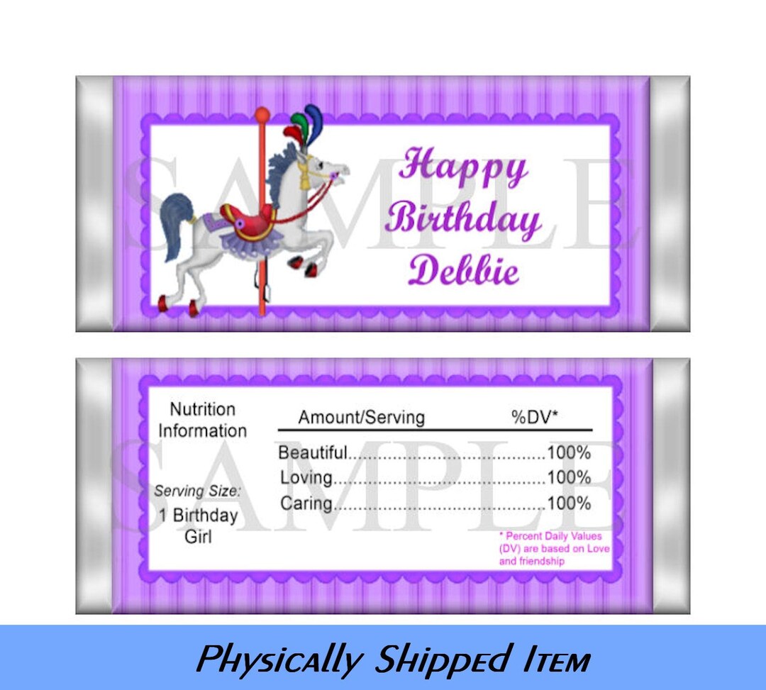 Candy Bar Wrappers - Wrapper Set - Birthday Carousel (wrapper + Foil ...