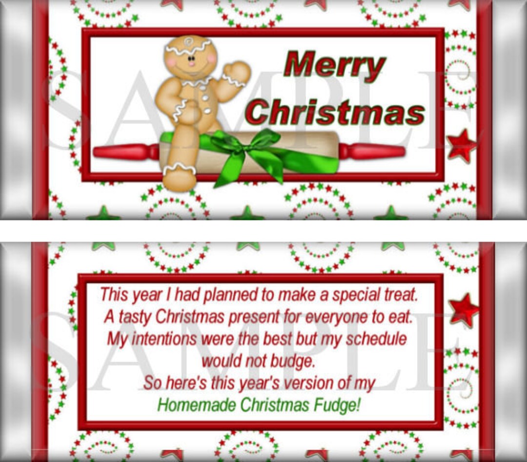 Candy Wrapper Set Christmas Fudge wrapper Foil Pouch - Etsy