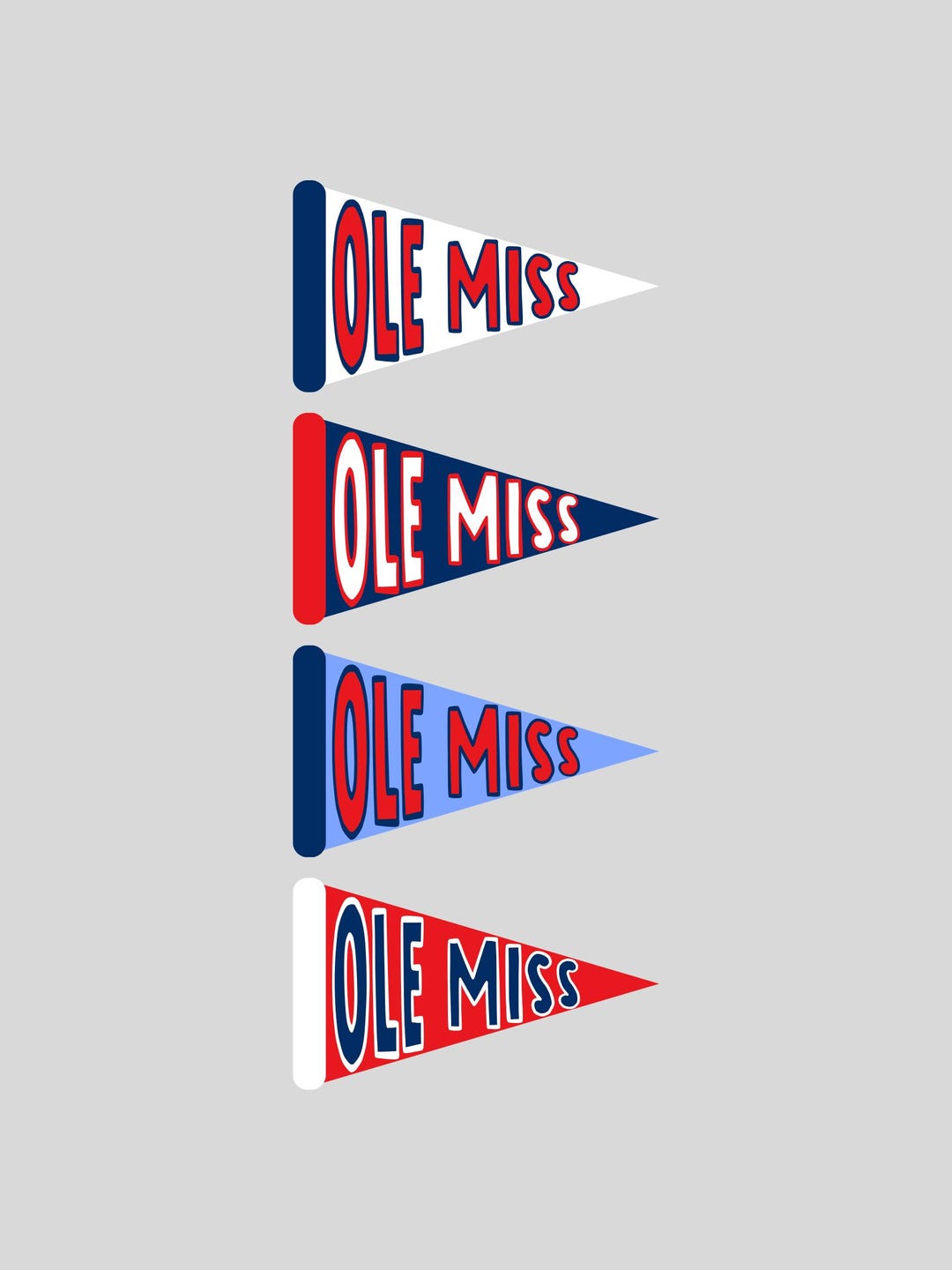 Ole Miss Flag Wall Print - Etsy