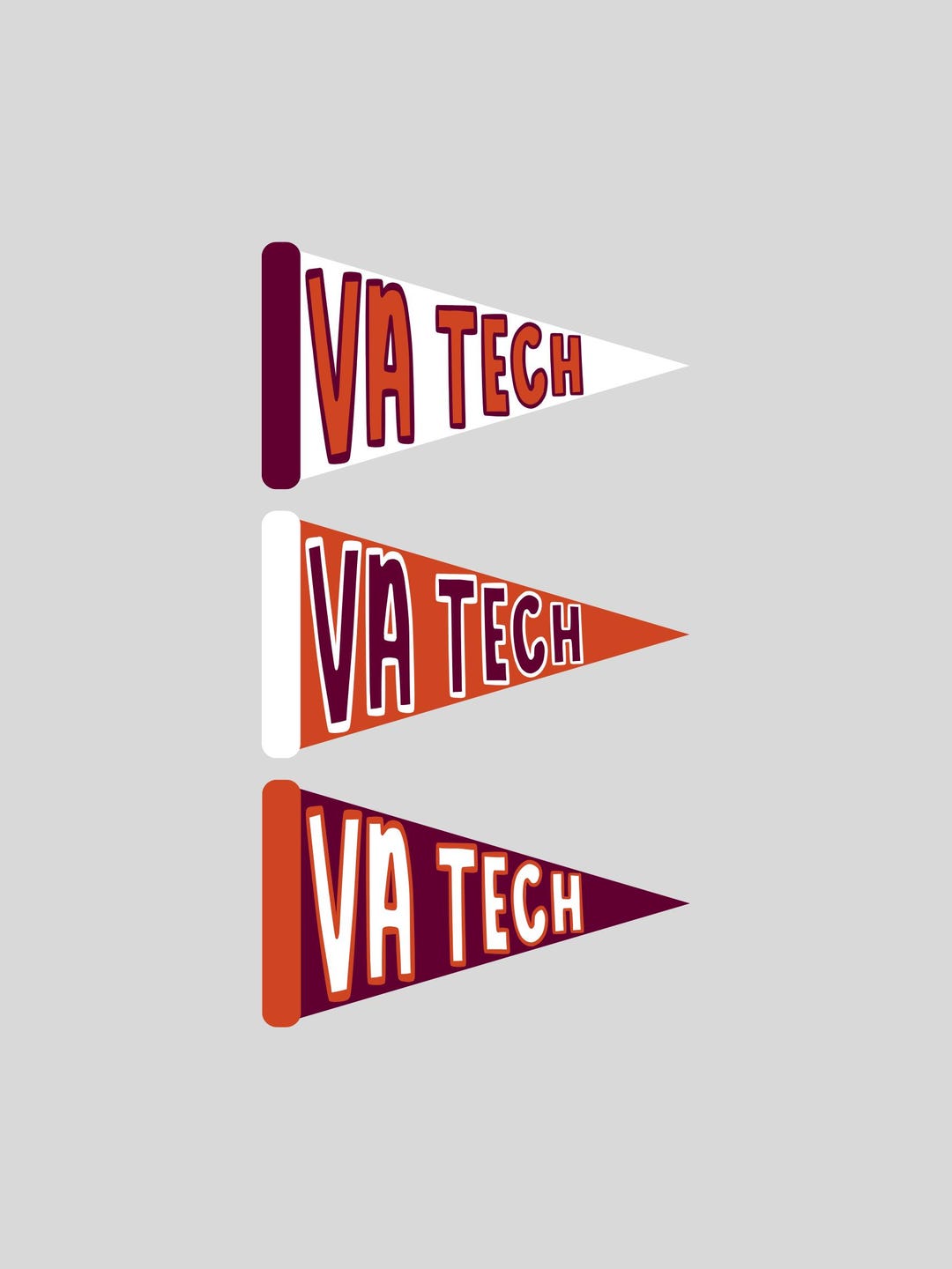 Virginia Tech Flag Wall Print - Etsy