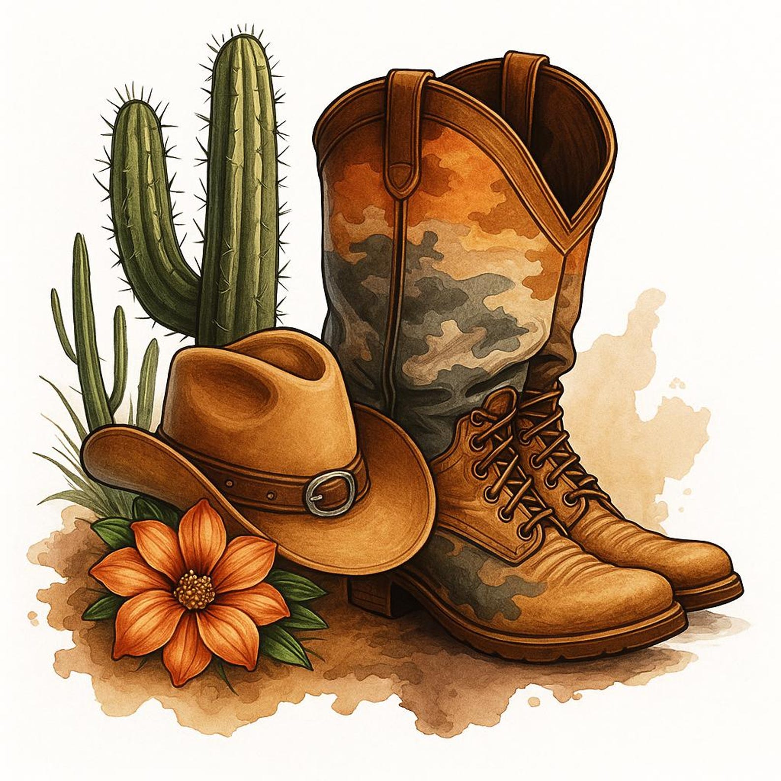 5-pack Western PNG Bundle – Cowboy Boots, Hats, Cactus & Saddle Clipart ...