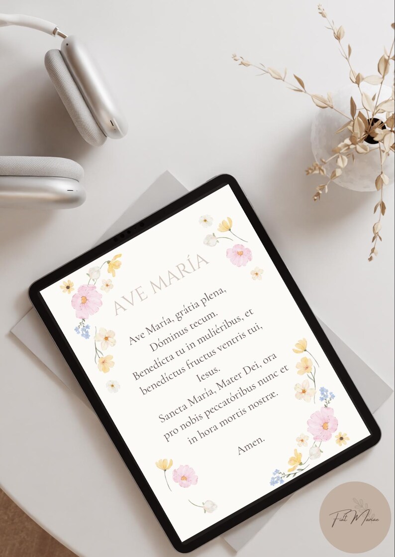 Catholic Marian Prayer Cards – Printable Set of 5 – Hail Mary, Ave ...