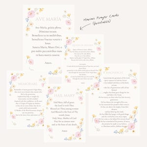 Catholic Marian Prayer Cards – Printable Set of 5 – Hail Mary, Ave ...