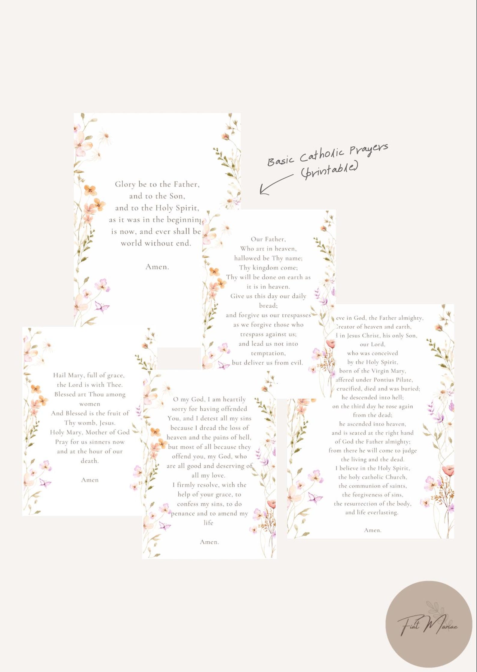 Catholic Prayer Cards Printable – Set of 5 Digital Downloads – Our ...