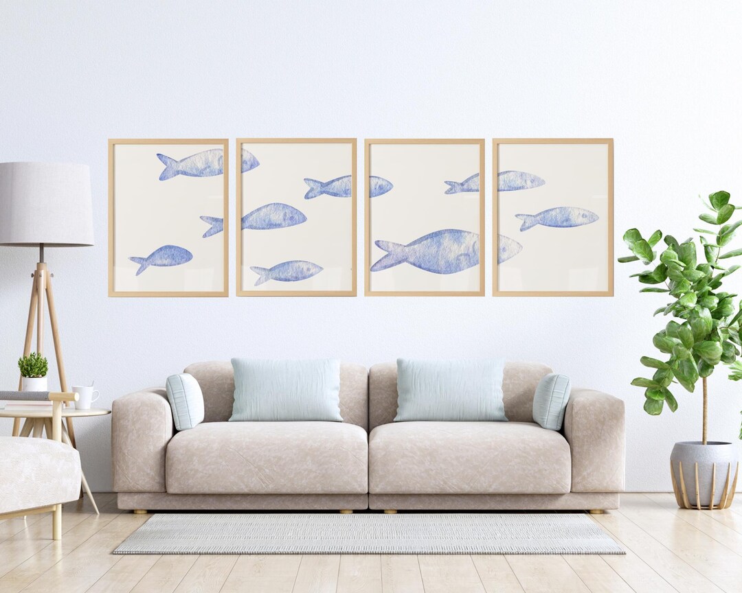 Watercolor Swimming Fish Prints - Etsy