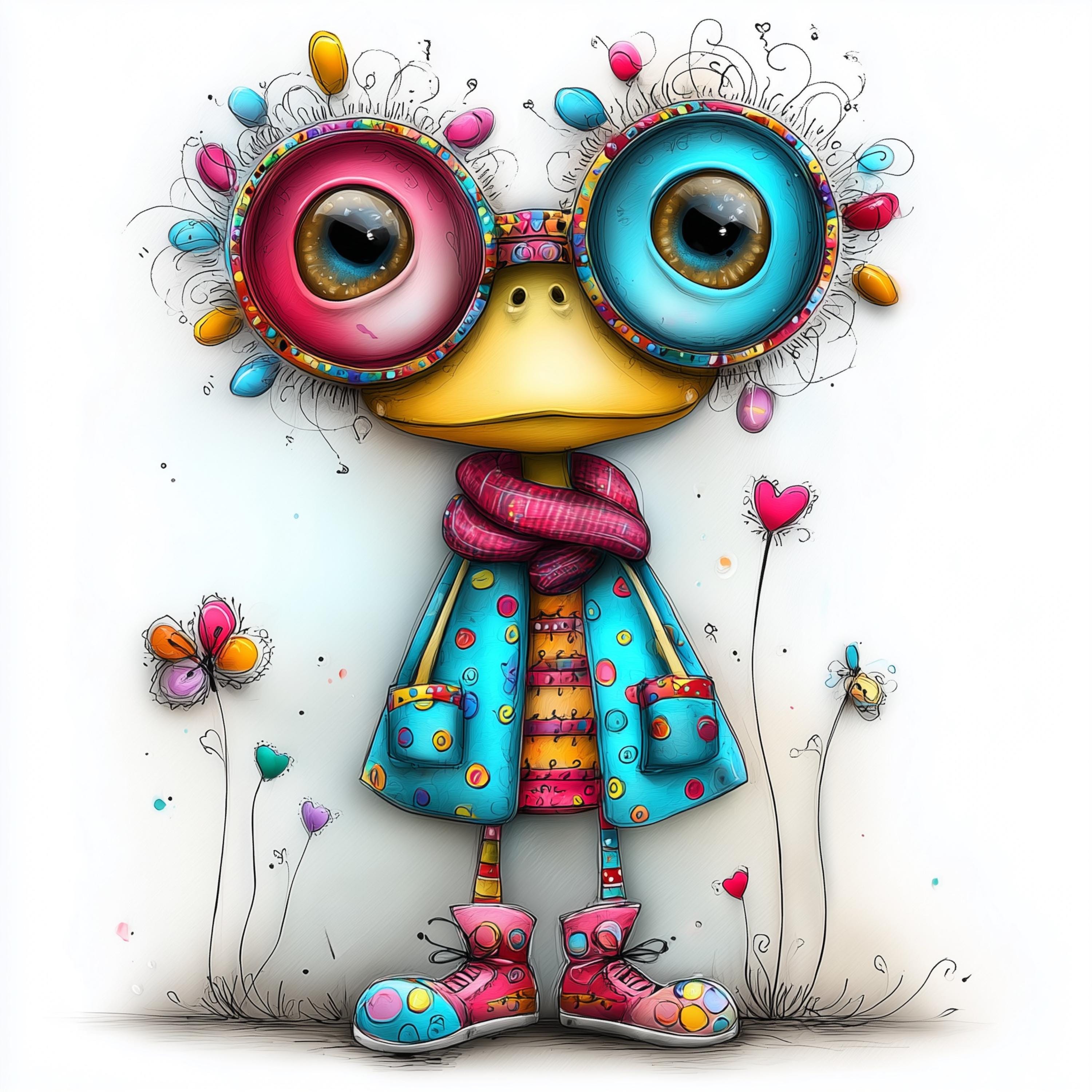 Whimsical Frog Print PNG | Cute Boho Quirky Frog Art PNG JPG | Big Eyed ...