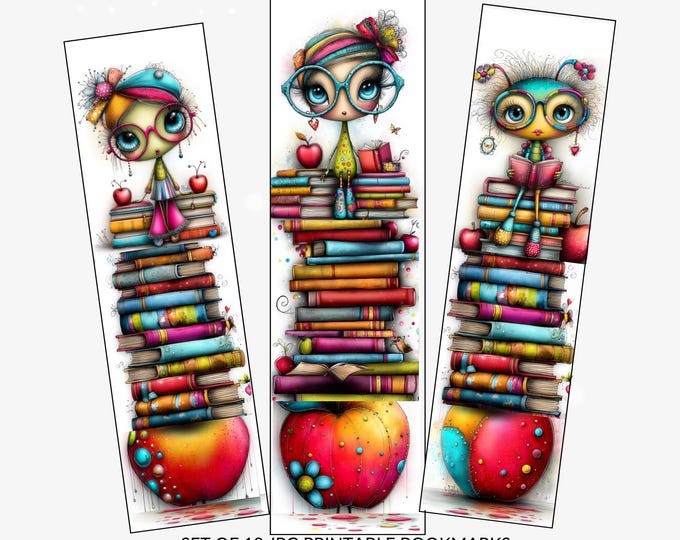 Whimsical Printable Bookmarks: Quirky Paper Craft Fussy Cuts (digital ...