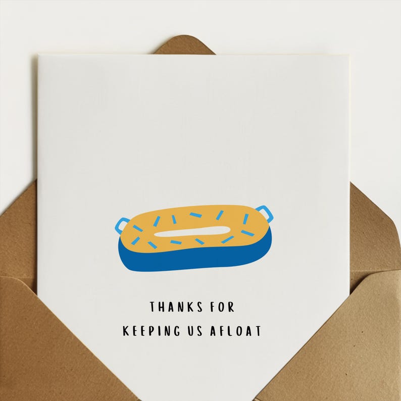 Printable Father's Day Card, Cute, Minimalist, Quirky, Floatie, Keeping ...