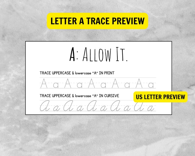 A to Z Affirmation Tracing Worksheets | Print + Cursive Alphabet ...