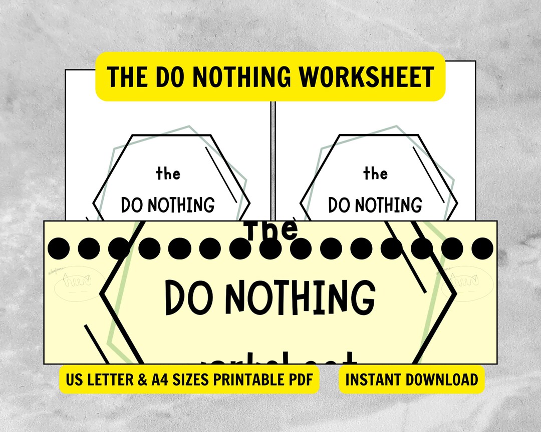 DO NOTHING Worksheet | Self-care Anti-hustle Printable + Instructions ...