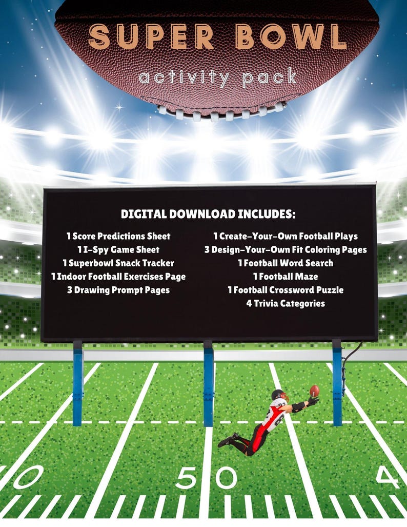 Super Bowl Kids Activity Pack Printable | Football Games, Coloring ...