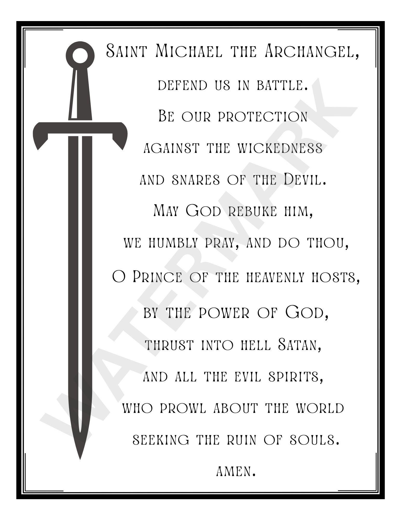 St. Michael the Archangel Prayer - Catholic Home Printable Gift - Etsy