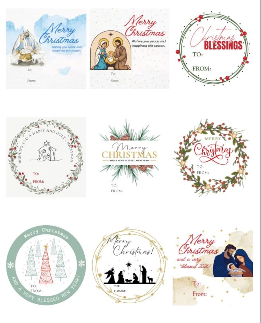Catholic Christmas Gift Tags - Printable Download - Etsy