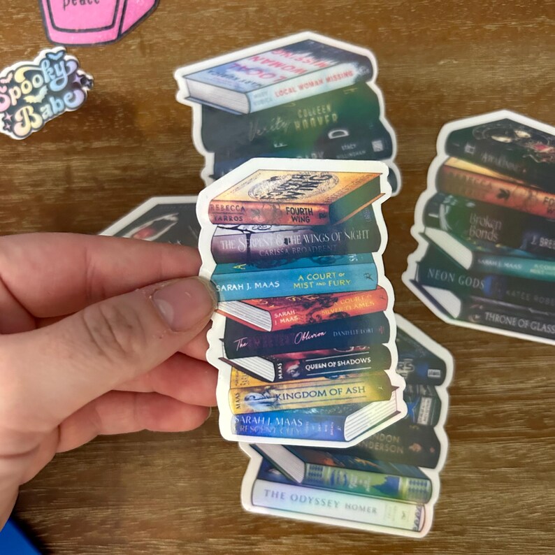 Custom Book Stack Sticker | Personalized Book Spines or Covers - Etsy