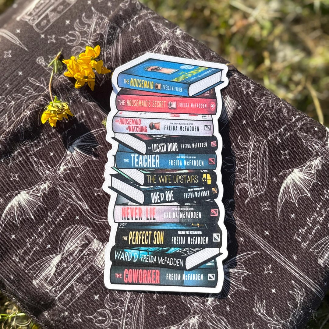 Thriller Bookstack Bookmark – Glossy Die Cut Suspense Reader Gift - Etsy