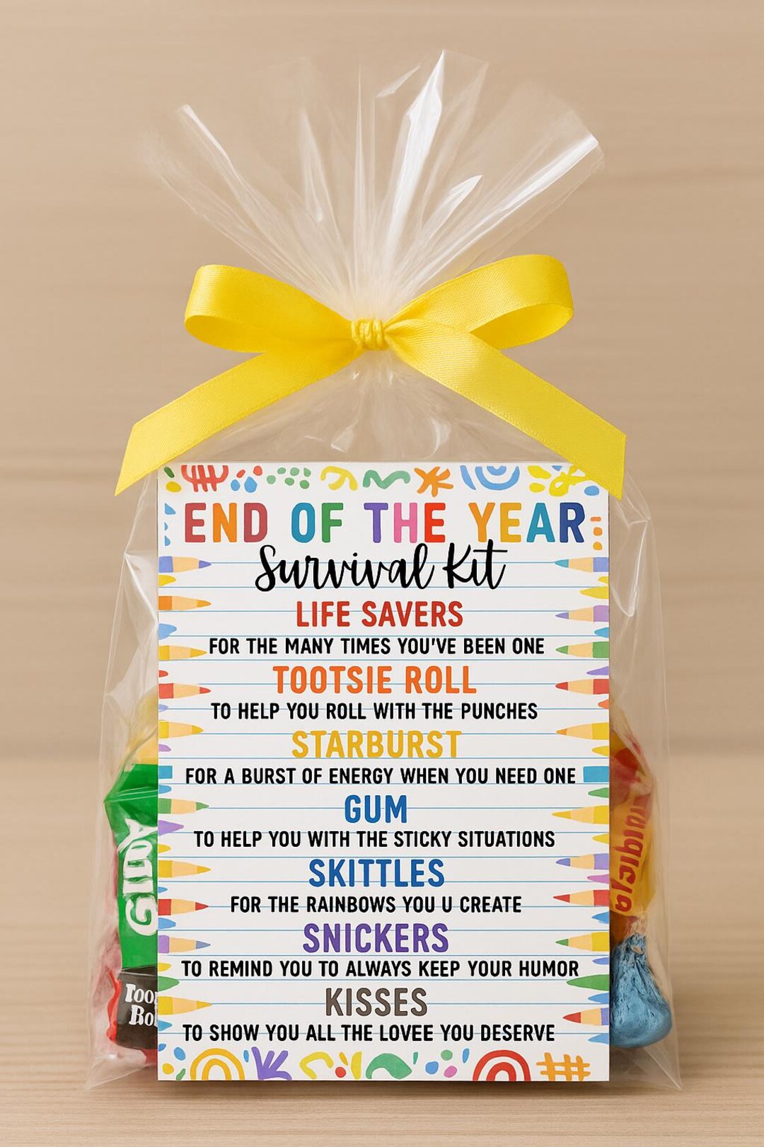 End of the Year Teacher Survival Kit Printable • DIY Teacher Gift Tag ...