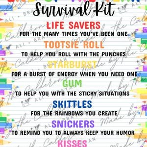 End of the Year Teacher Survival Kit Printable • DIY Teacher Gift Tag ...