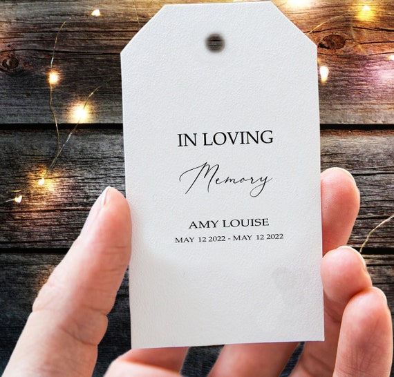 Memorial Candle Favour Tag in Loving Memory Favour Tag - Etsy