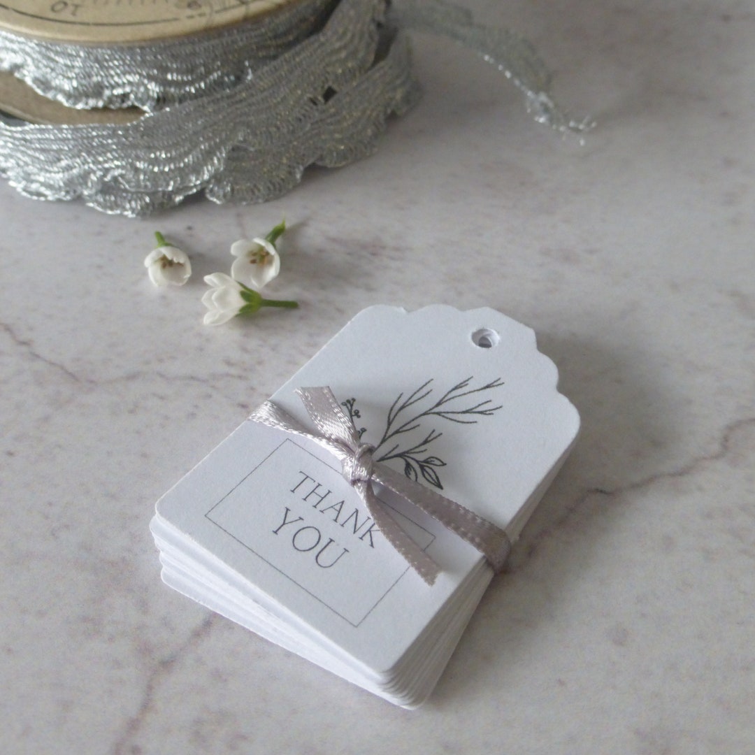 Thank You Favour Tags White Tags Botanical Wedding Favour Tags Wedding ...