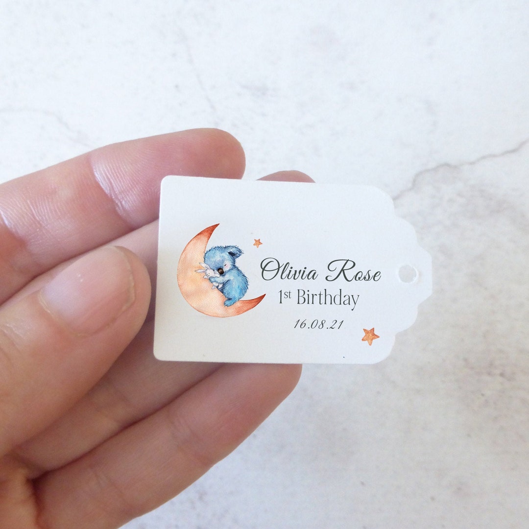 Personalised Birthday Tags, 1st Birthday Tags, Birthday Labels, Koala ...