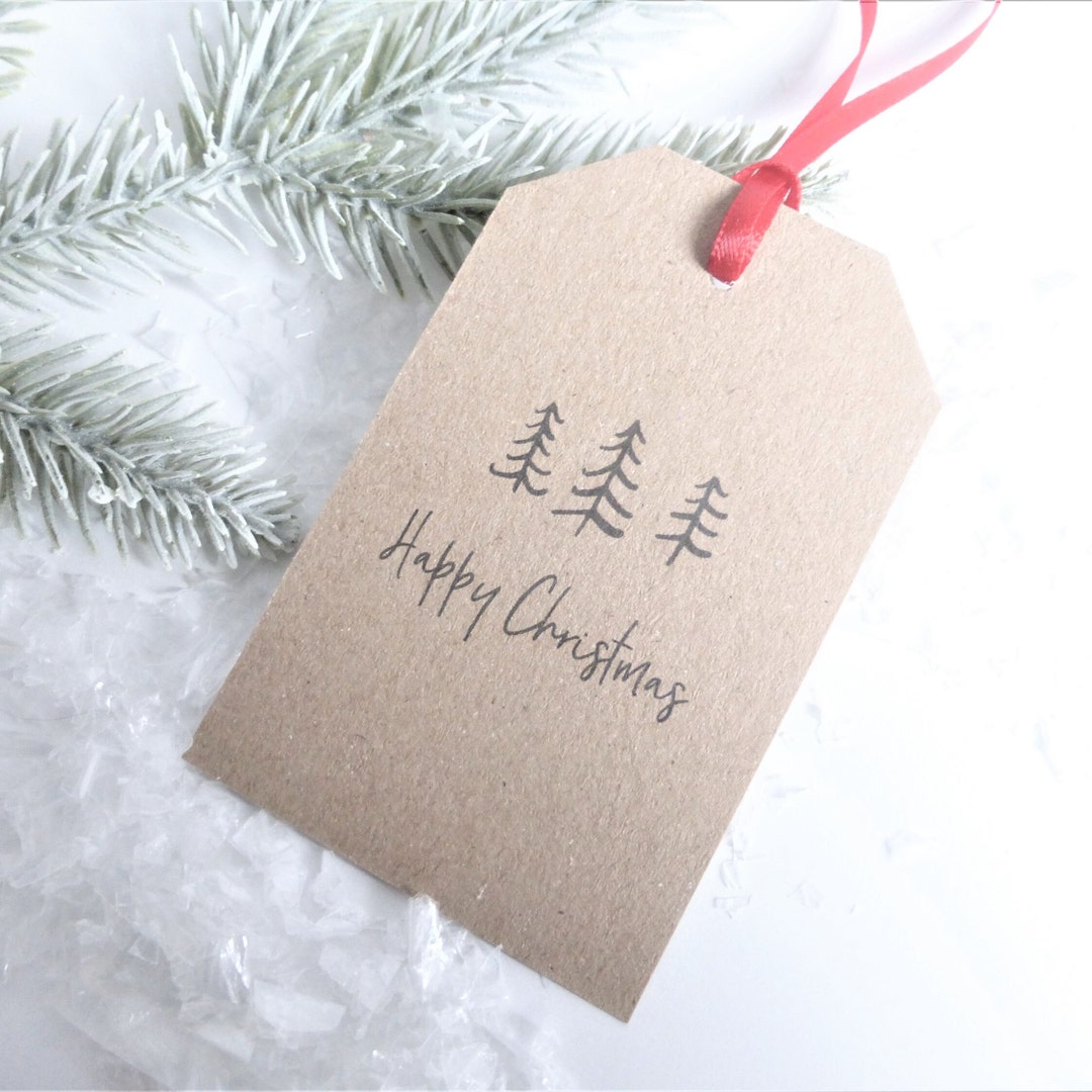 Christmas Gift Tags, Christmas Tree Design - Size Large 5 X 8.5cm - Etsy