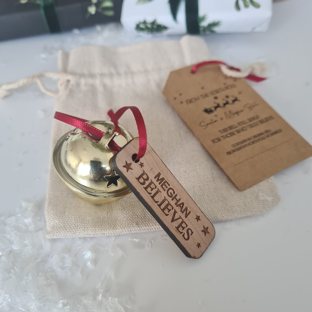 Personalised Believe Bell, Stocking Filler, Christmas Decoration - Etsy