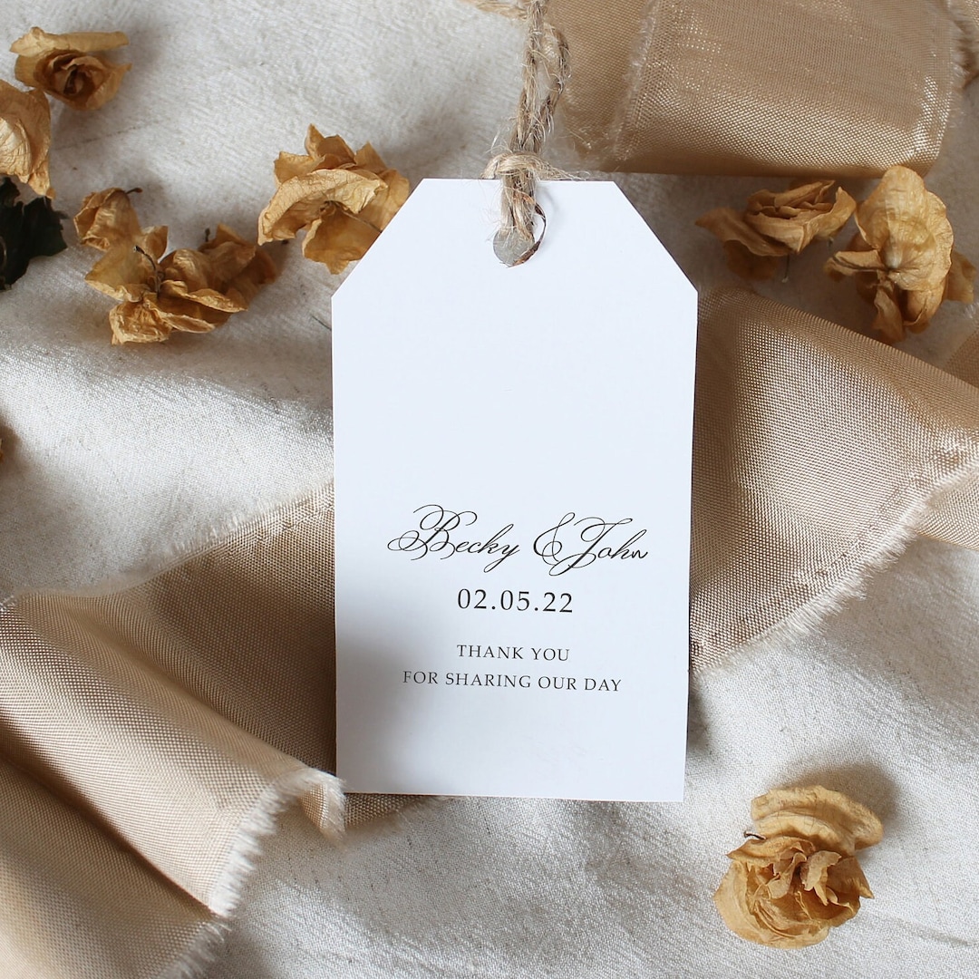 Personalised Calligraphy Wedding Favour Tags, Personalised Tags - Size ...