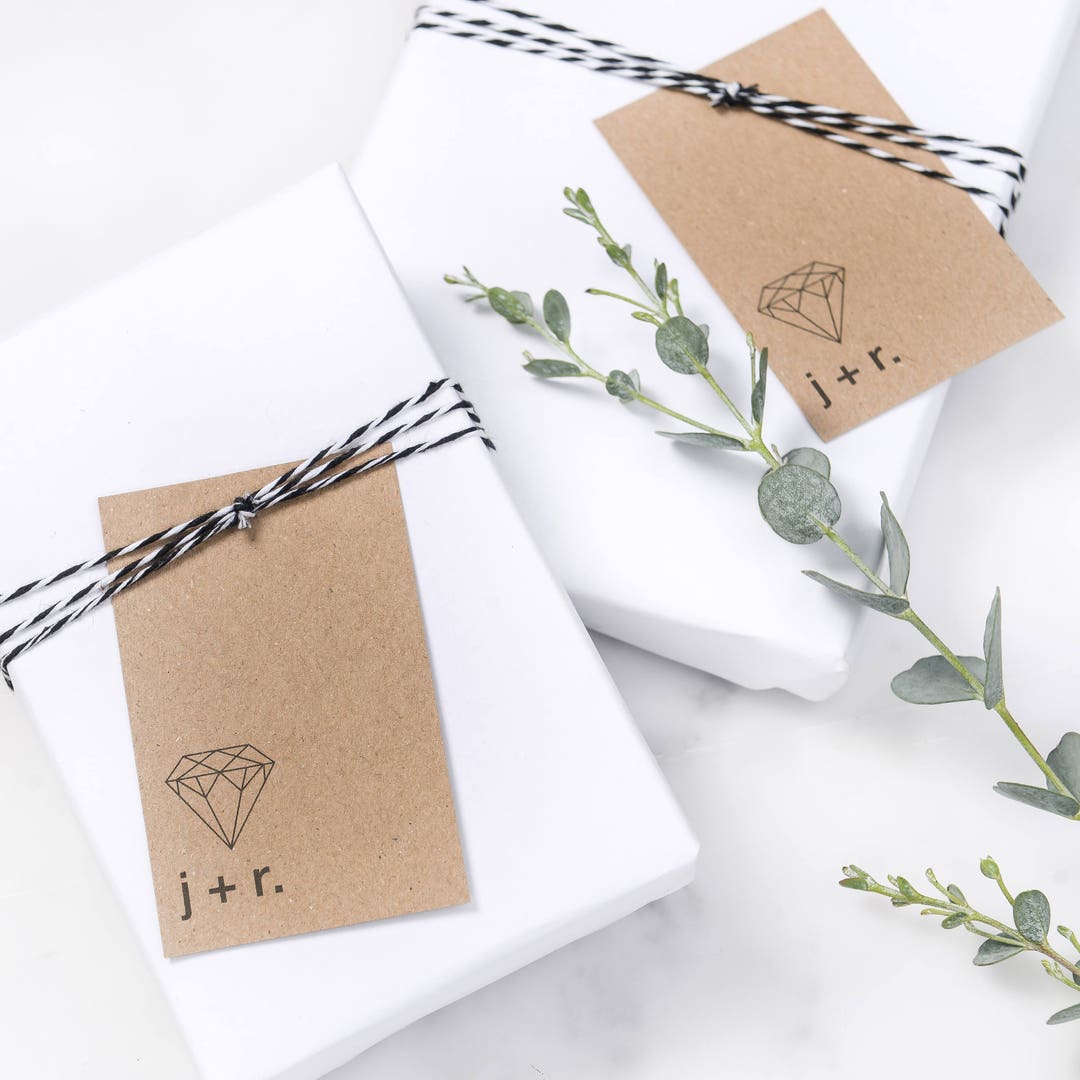 Personalised Christmas Gift Tags - Custom Tags - Diamond Tags - Brown ...