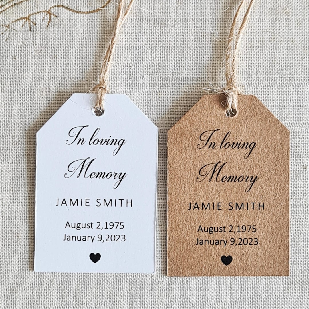 Personalised Funeral Tags - in Loving Memory Memorial Tags - Etsy