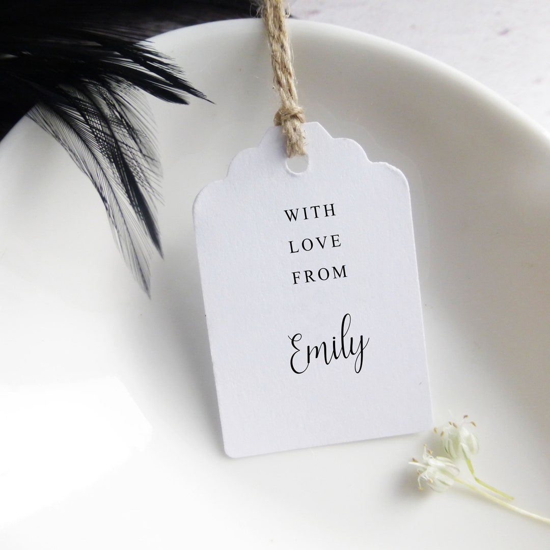 Personalised Tags - With Love From... - Size Small 3x4.5cm - Etsy