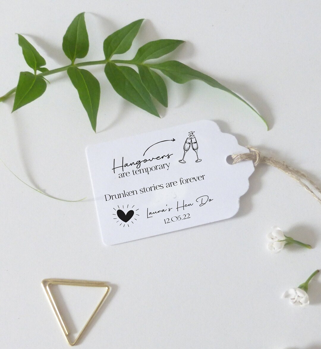 Hangover Kit Hen Party Tags, Personalised Hen Do Party Tags ...