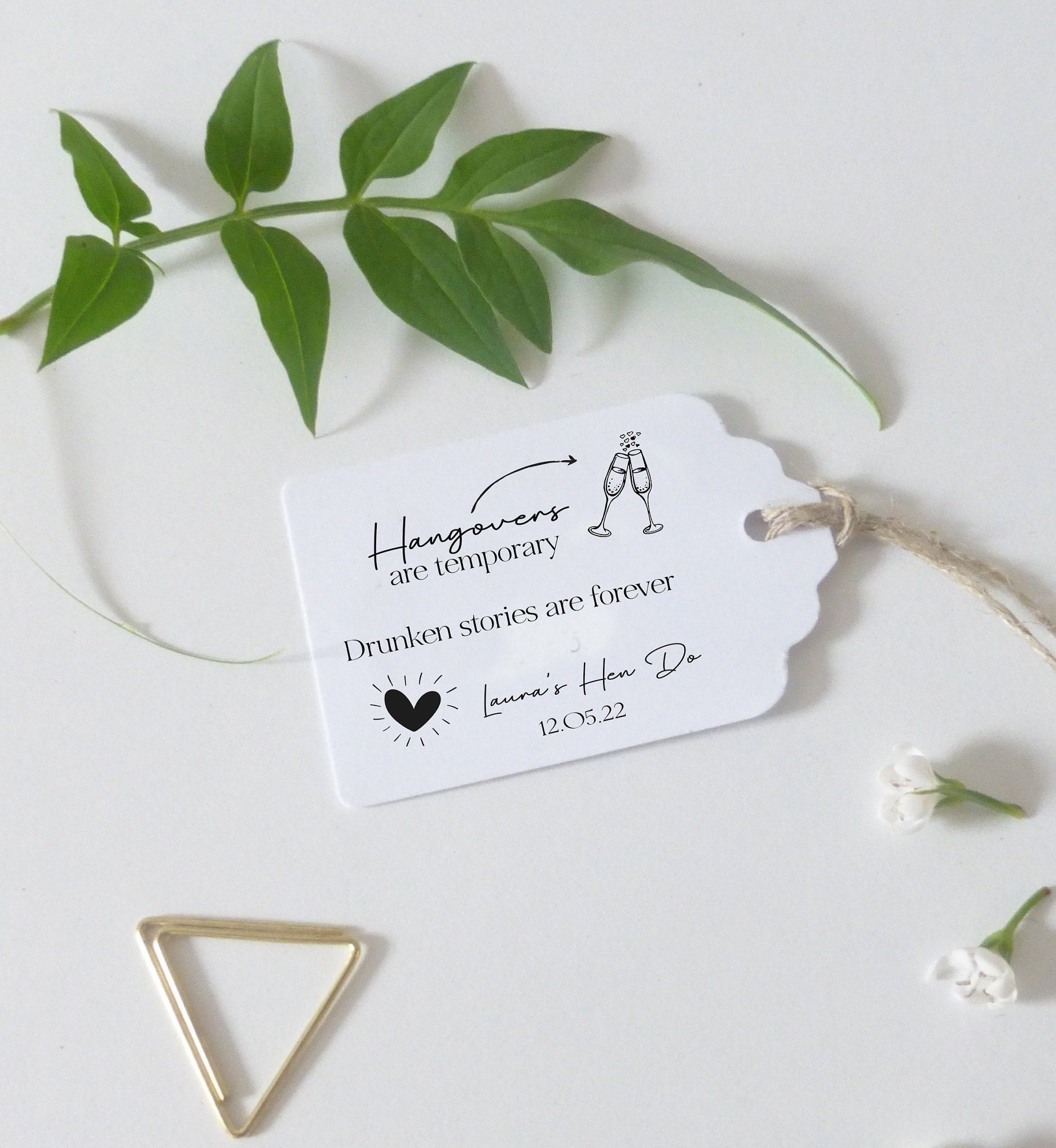 Hangover Kit Hen Party Tags, Personalised Hen Do Party Tags ...