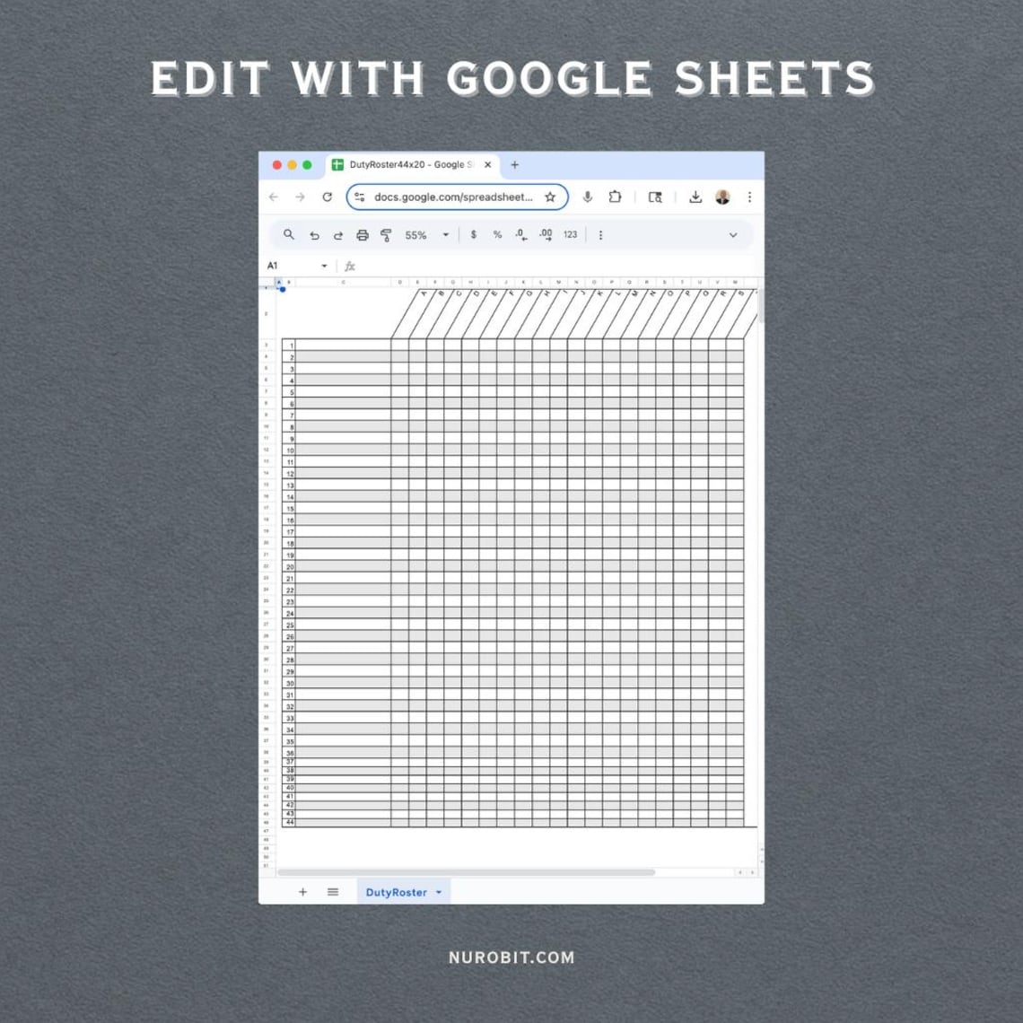 Printable Blank Item Tracker and Duty Roster Spreadsheet. Printable PDF ...