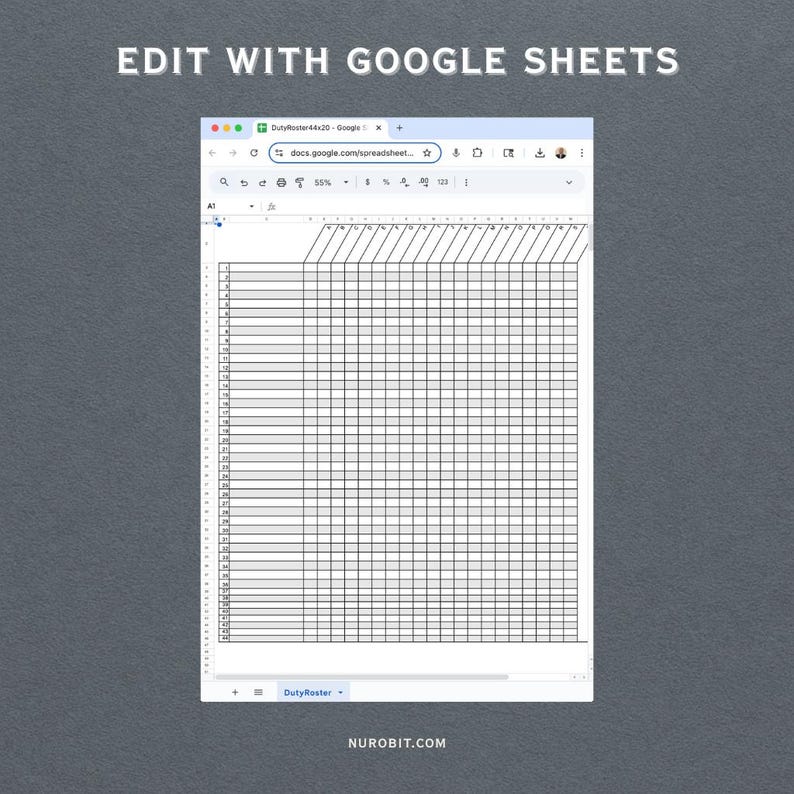 Printable Blank Item Tracker and Duty Roster Spreadsheet. Printable PDF ...