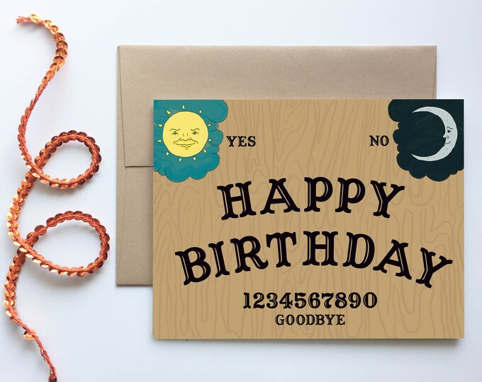 Ouija Board Inspired Birthday Card // Spirit Mystic Psychic Birthday ...