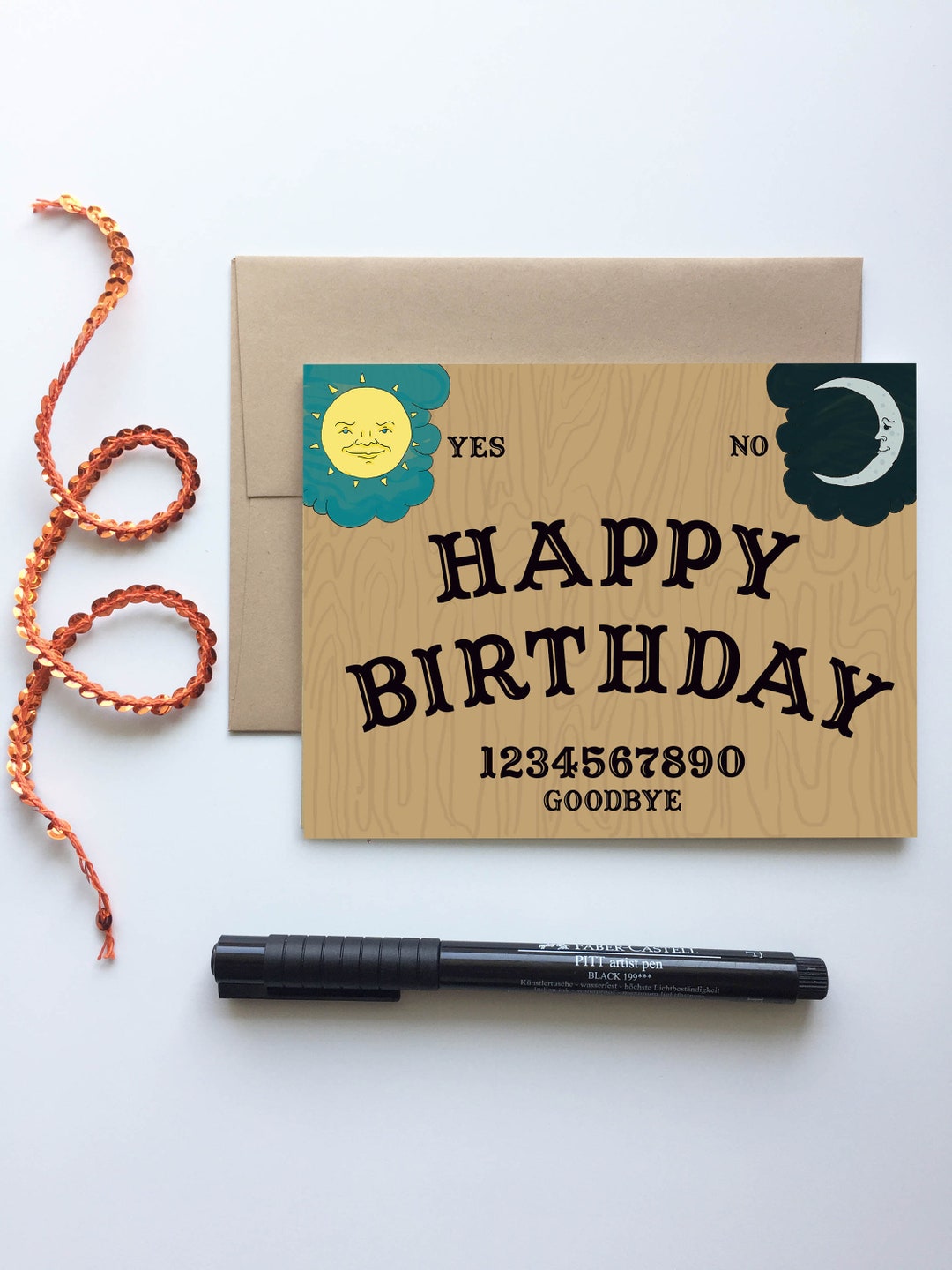 Ouija Board Inspired Birthday Card // Spirit Mystic Psychic Birthday ...