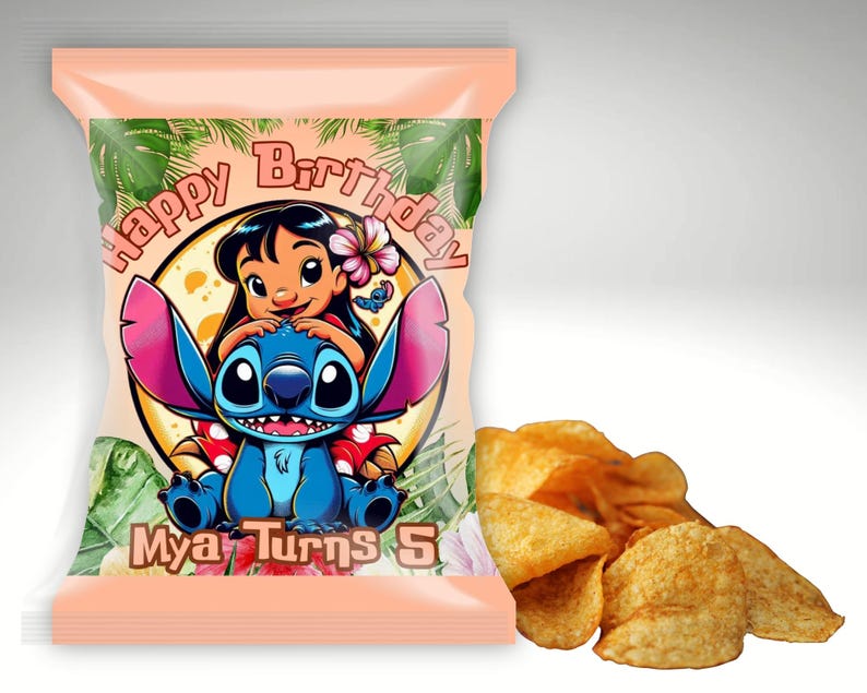 Lilo Andstitch Chip Bags – Stitch and Lilo Birthday Chip - Lilo and ...