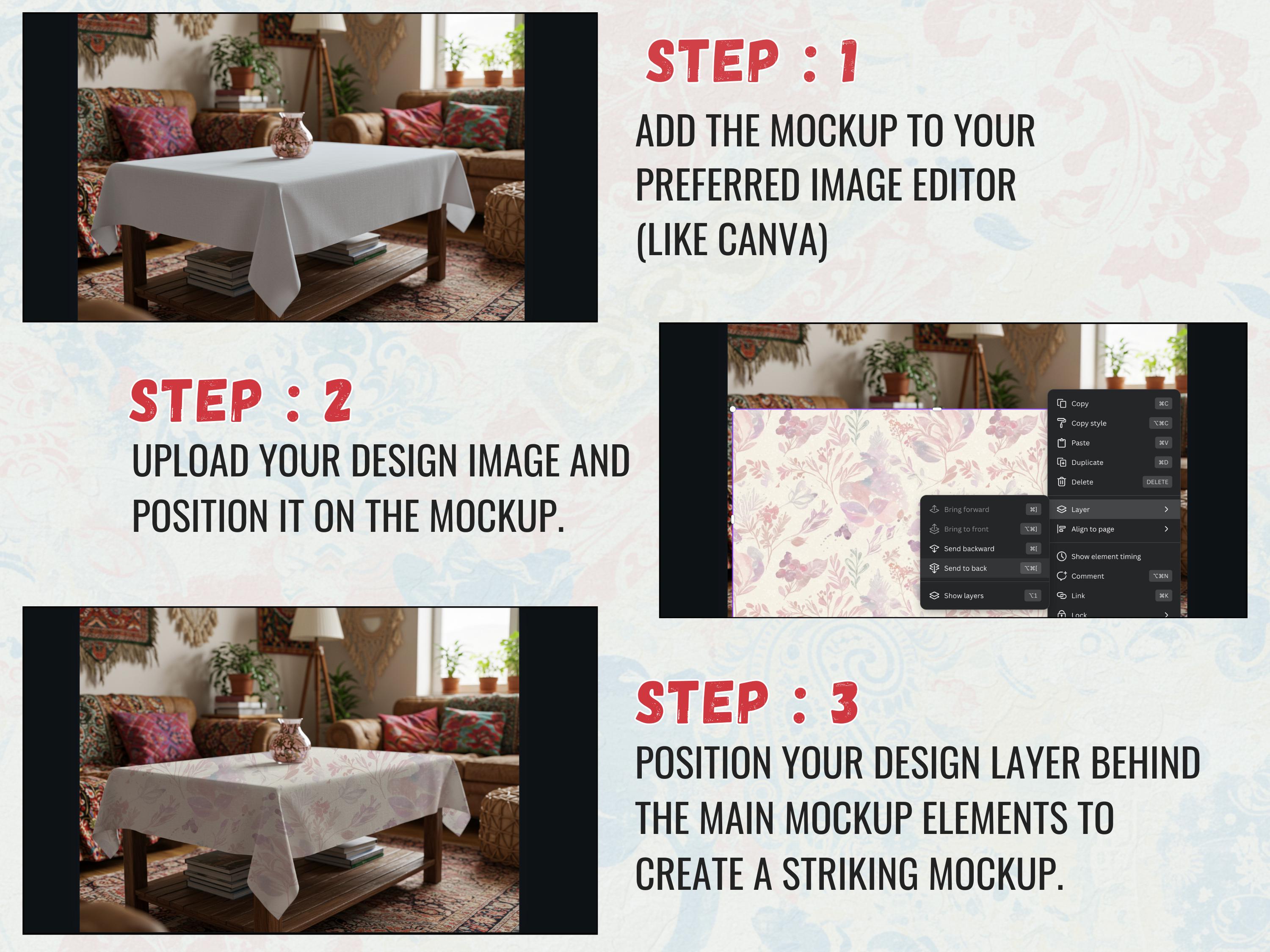 Tablecloth Mockup | Coastal Design | Summer Tablecloth Decor ...