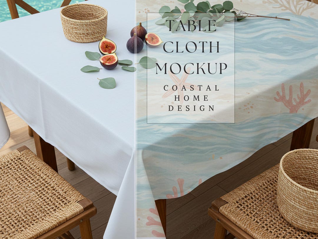 Tablecloth Mockup | Coastal Design | Summer Tablecloth Decor ...