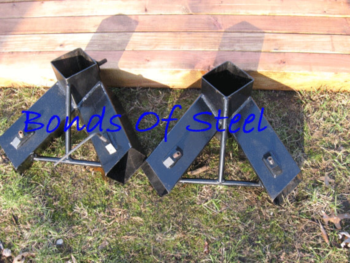 Angled Leg 4X4 Wood Post Angle Brackets Bonds of Steel Mature - Etsy