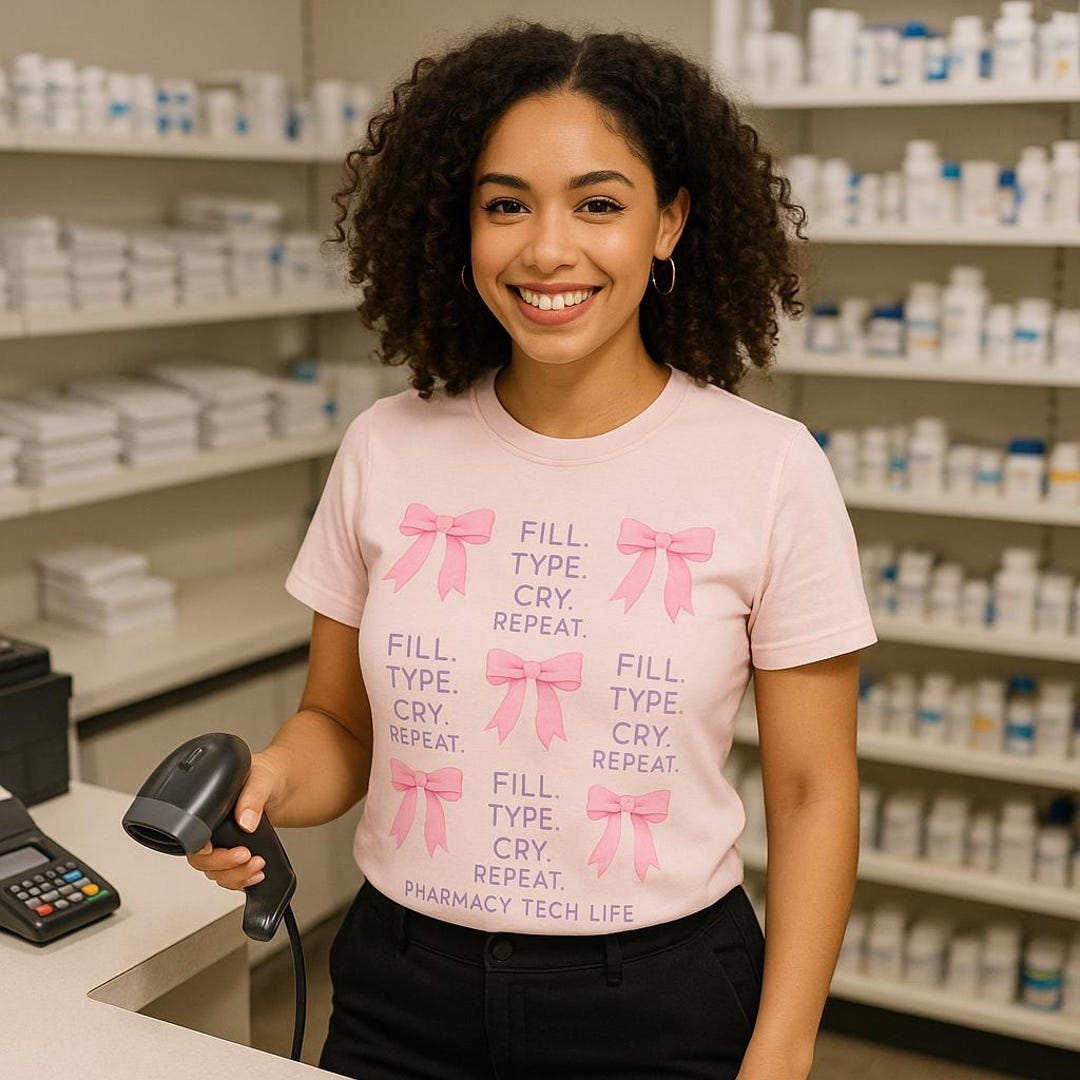 Pharmacy Tech Life Fill Type Cry Repeat Shirt | Funny Pharmacy Tech T ...