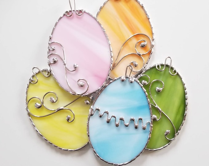 Easter Egg in Stained Glass Pastel Colors - Etsy