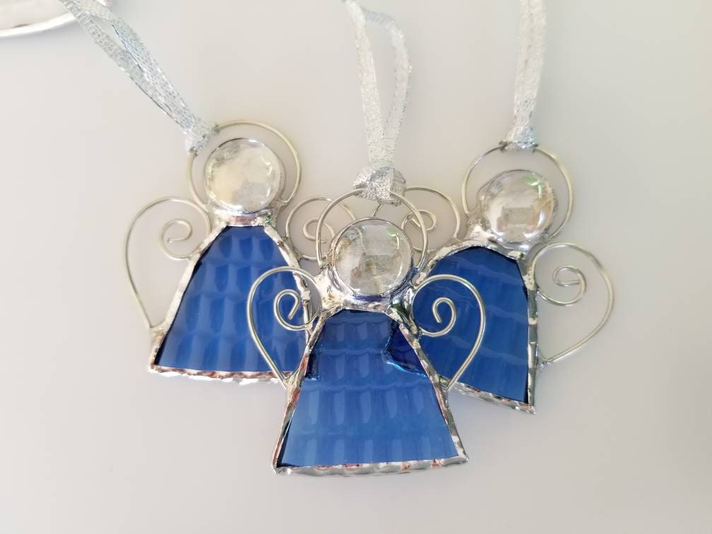 Guardian Angel in Cobalt Blue Glass - Etsy