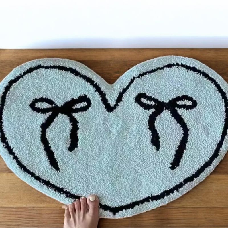 Bow Rug Black - Etsy UK