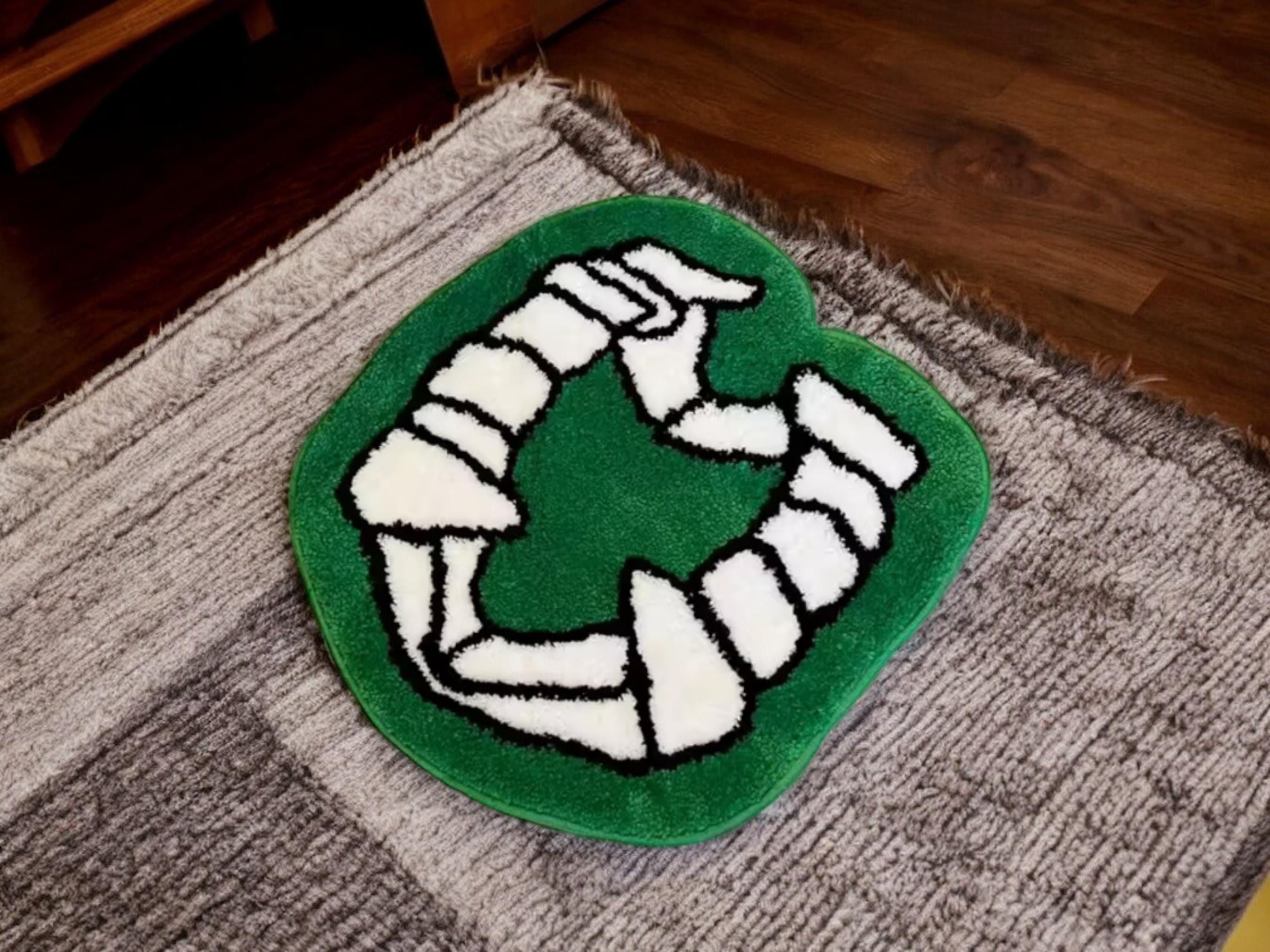 Green Vampire Teeth Tufted Rug – Thick Non-slip Carpet for Living Room ...