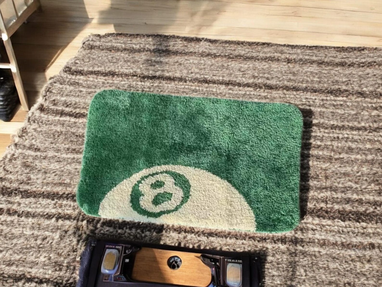 Green 8 Ball Tufted Rug – Soft Plush Non-slip Rectangle Carpet for ...