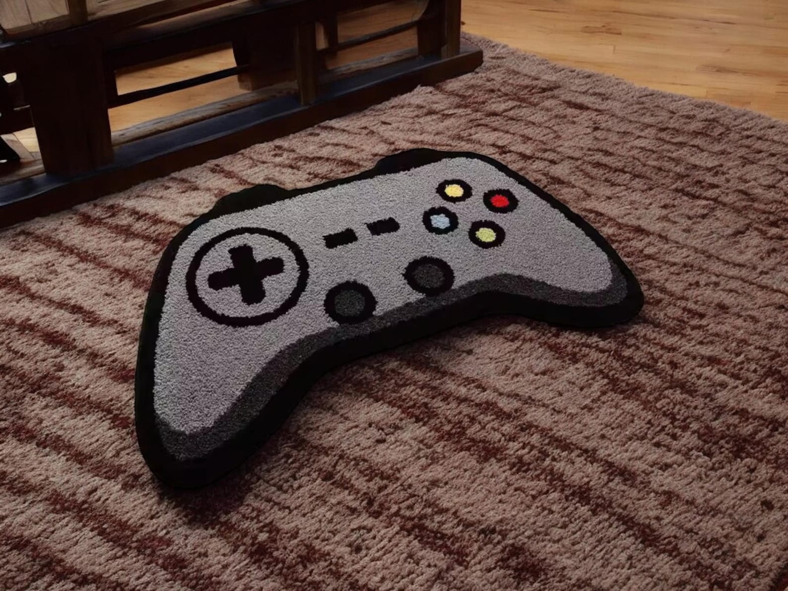 Game Controller Console Rug – Geometric Non-slip Floor Mat for Gaming ...